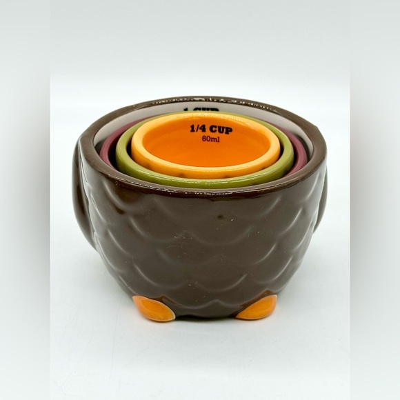 Tag | Kitchen | Owl Kitchen Ceramic 4 Pc Set Of Nesting Measuring Cups By Tag | Poshmark